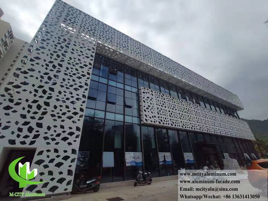 Perforated Curved Metal Facades Aluminum Cladding System PVDF Coating