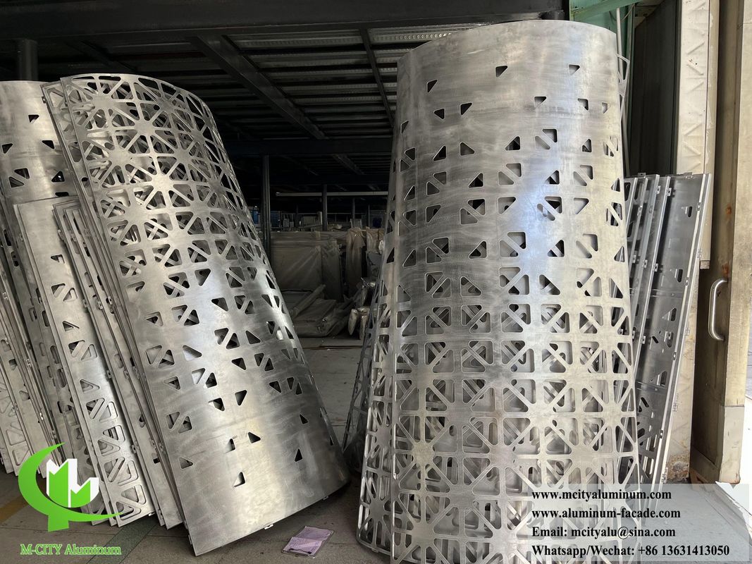 CNC Perforating Metal Cladding Panel For Column With Laser Cut Pattern ...
