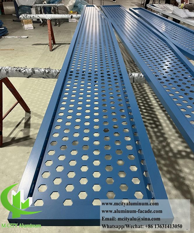 Aluminum Fins With Perforated Sheet Exterior Sun Shading Decoration