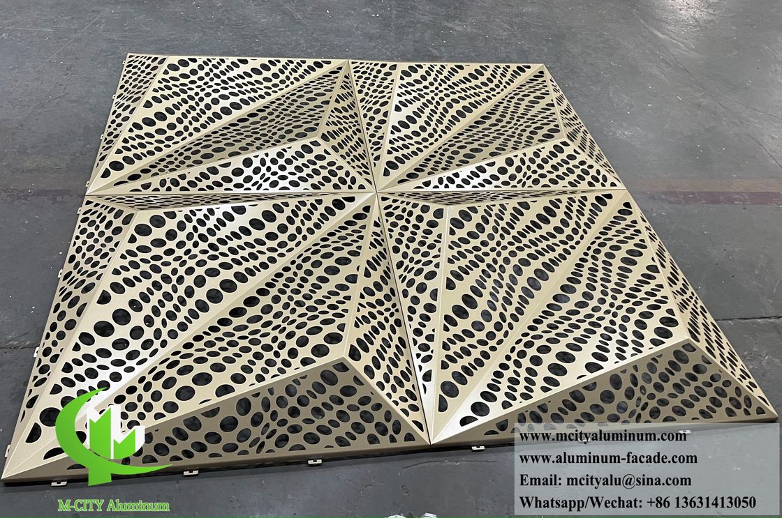 Powder Coated 3D Aluminum Cladding with Custom Patterns