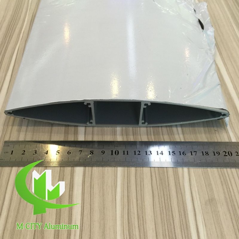 aluminum extruded louver profile Aerofoil louver pvdf finish with grey ...