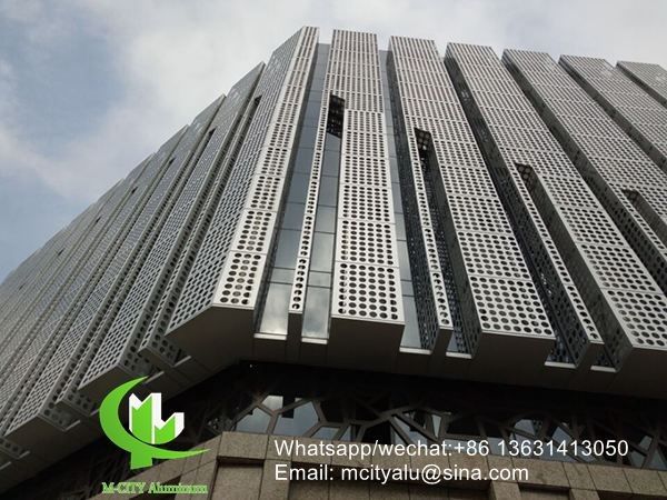 perforated 2mm aluminum cladding panel with pvdf finish for facade ...