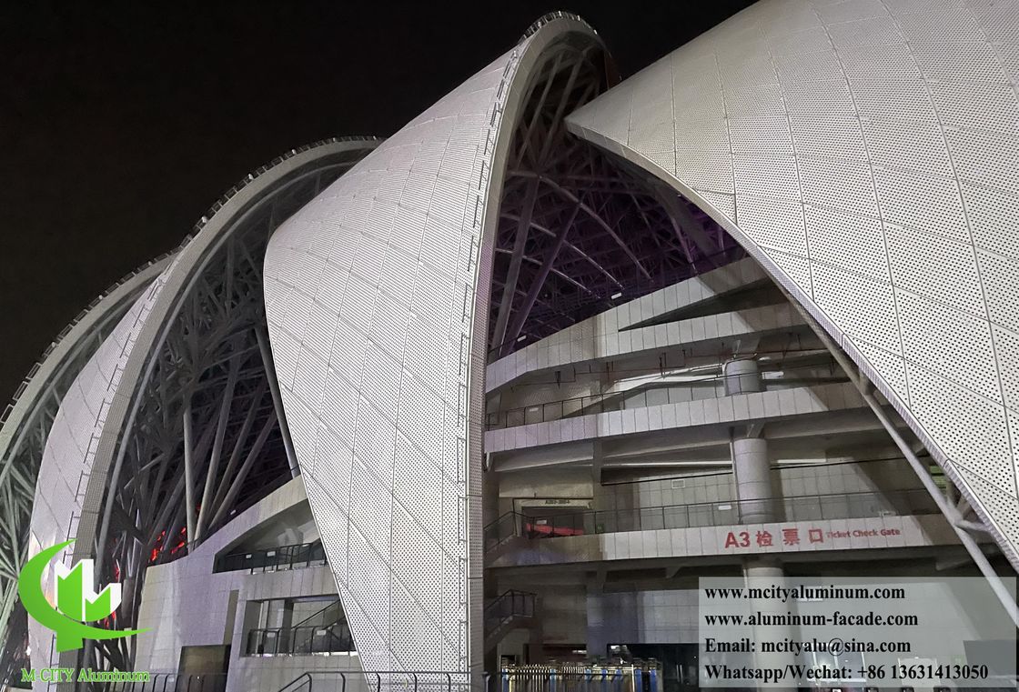 Curved Metal Cladding Panel Aluminium Sheet Perforated Panels External ...