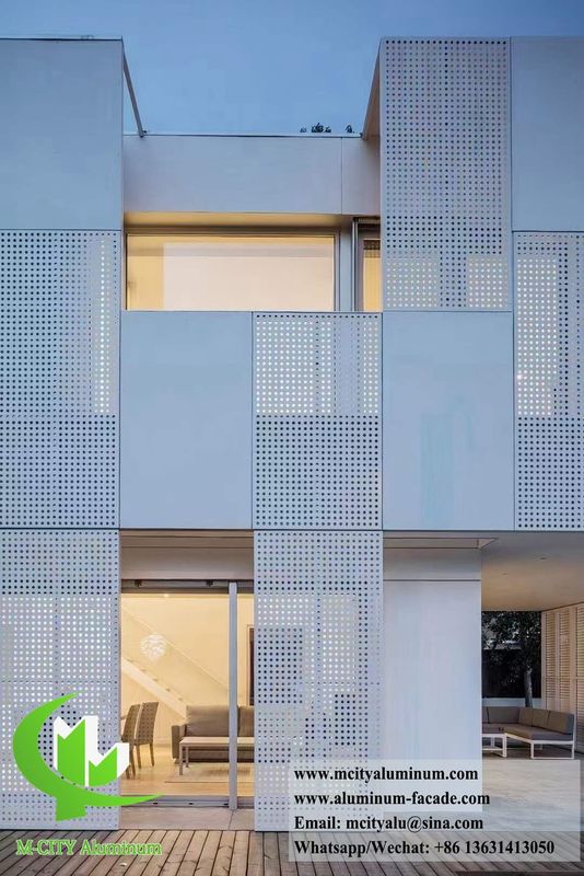 CNC Punching Powder Coated Aluminum Facade Cladding