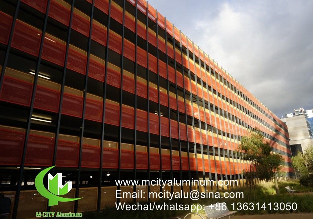 Curtain wall Aluminum perforated screen for balcony with 3mm metal ...