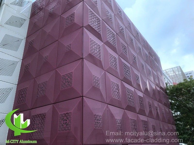 3mm Metal aluminum perforated 3D facade cladding for facade exterior ...