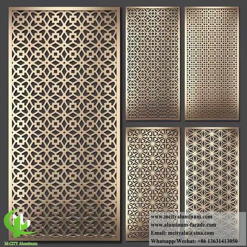 Architectural Metal Partition Brass Color Interior And Exterior Decoration