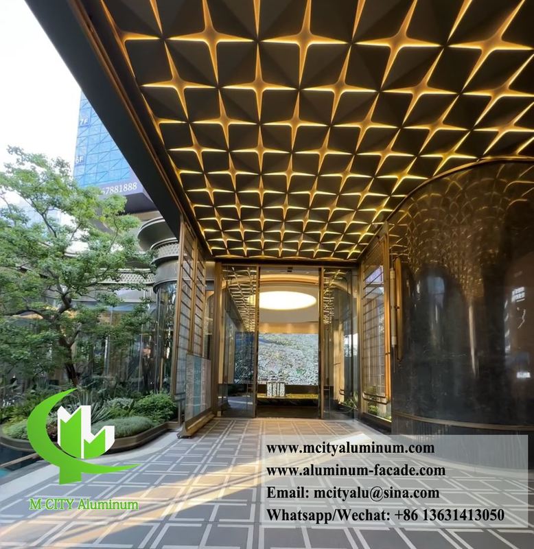 3D Metal Cladding Panels with LED and PVDF Coating