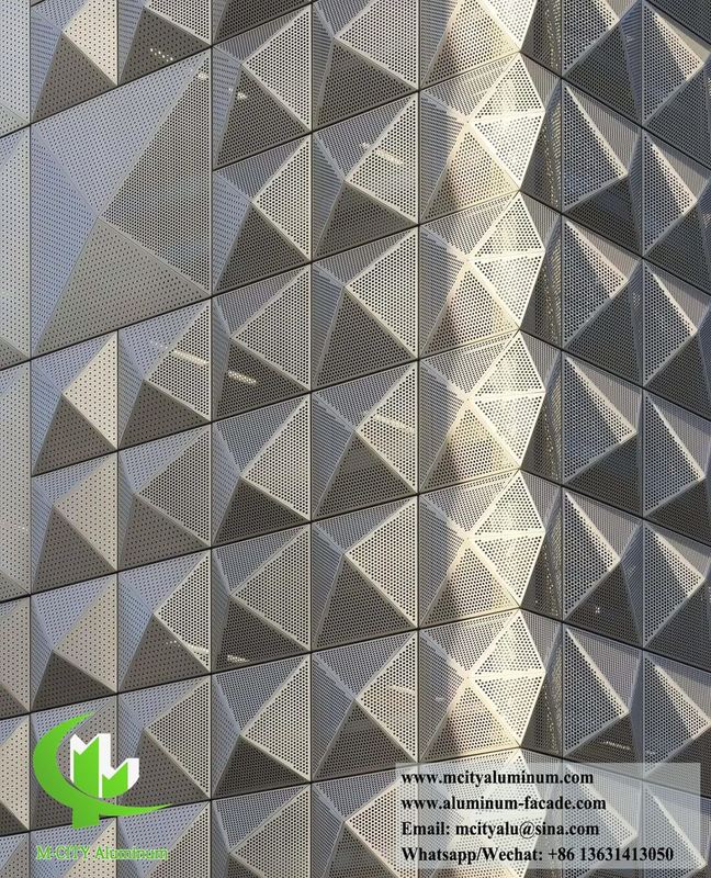 3D Perforated Aluminum Facade Panels for Exterior Cladding