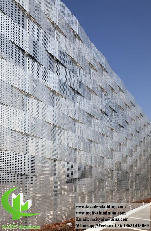 3D exterior Perforated metal cladding aluminium facades for building ...
