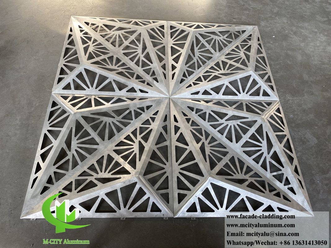 Laser cut decorative pattern 3D design metal facade system aluminium ...
