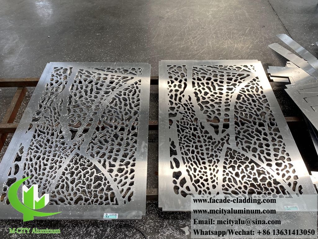 3mm metal screen laser cut leaf patterns for interior wall cladding ...