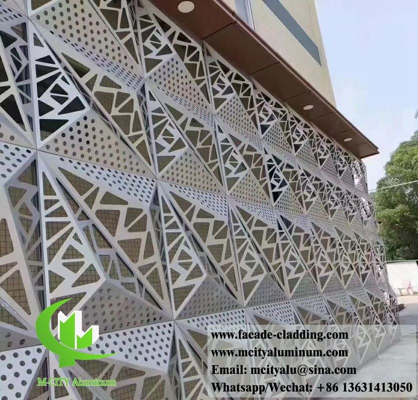 3D metal facade aluminium cladding hollow design sliver color 1m x 1m ...