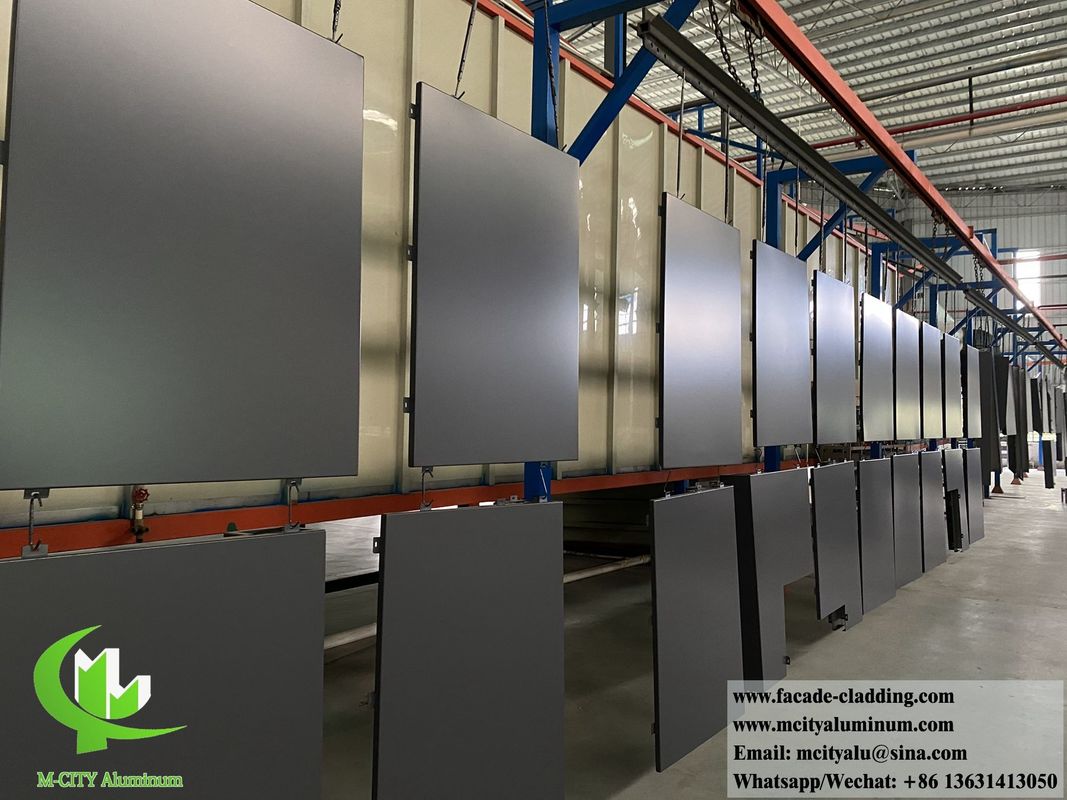 solid wall cladding metal facade aluminium panels grey color PVDF 15 ...