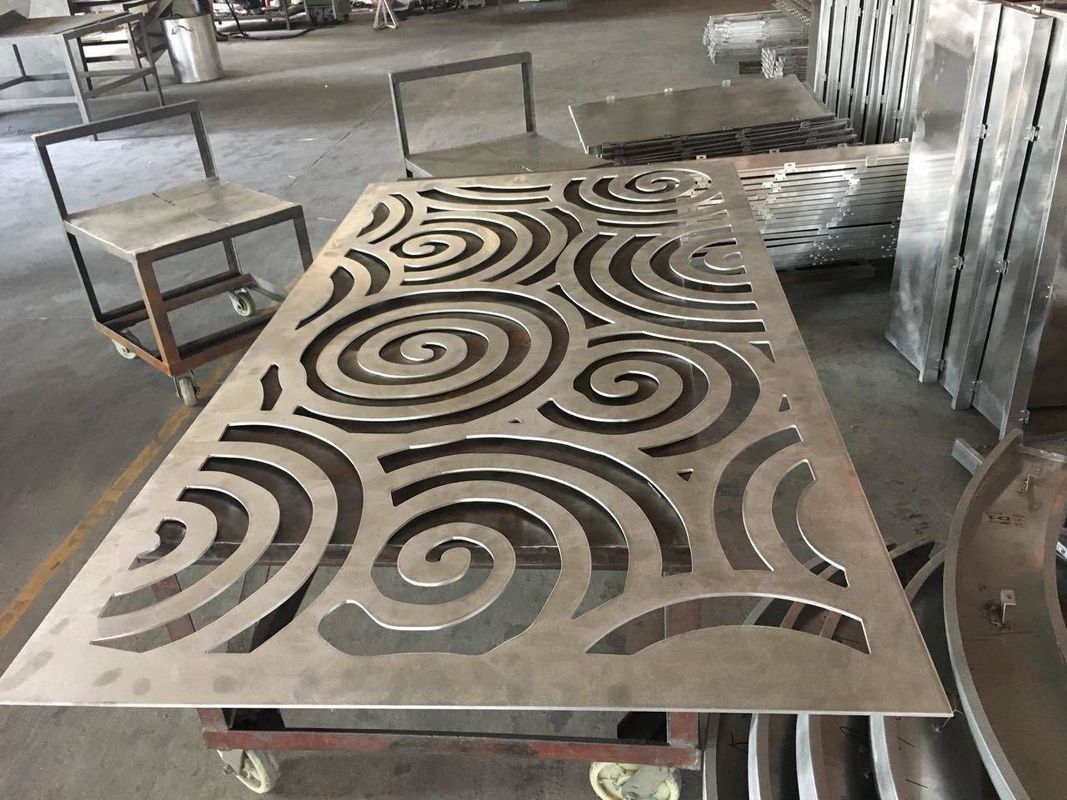 Laser cut aluminum cladding panels with Powder coated finish sliver ...