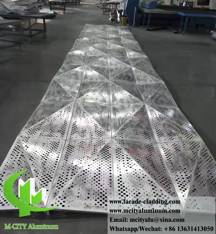 Powder Coated 3D Aluminum Cladding with Custom Patterns