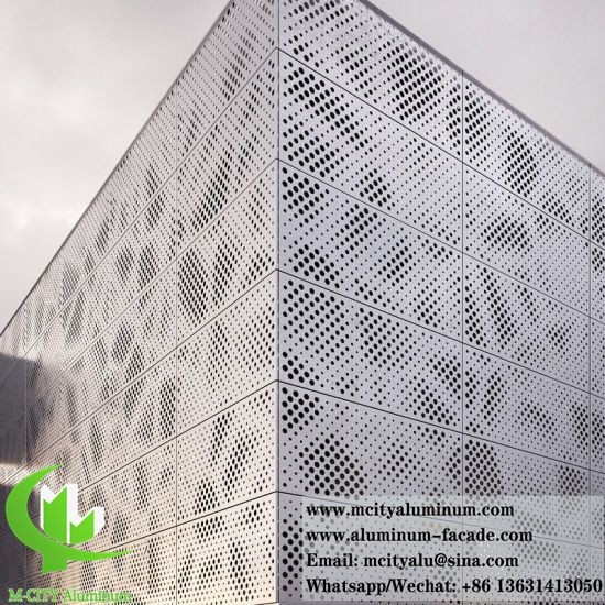Metal Cladding Perforated Sheet Aluminium Facade Ceiling Wall Cladding ...