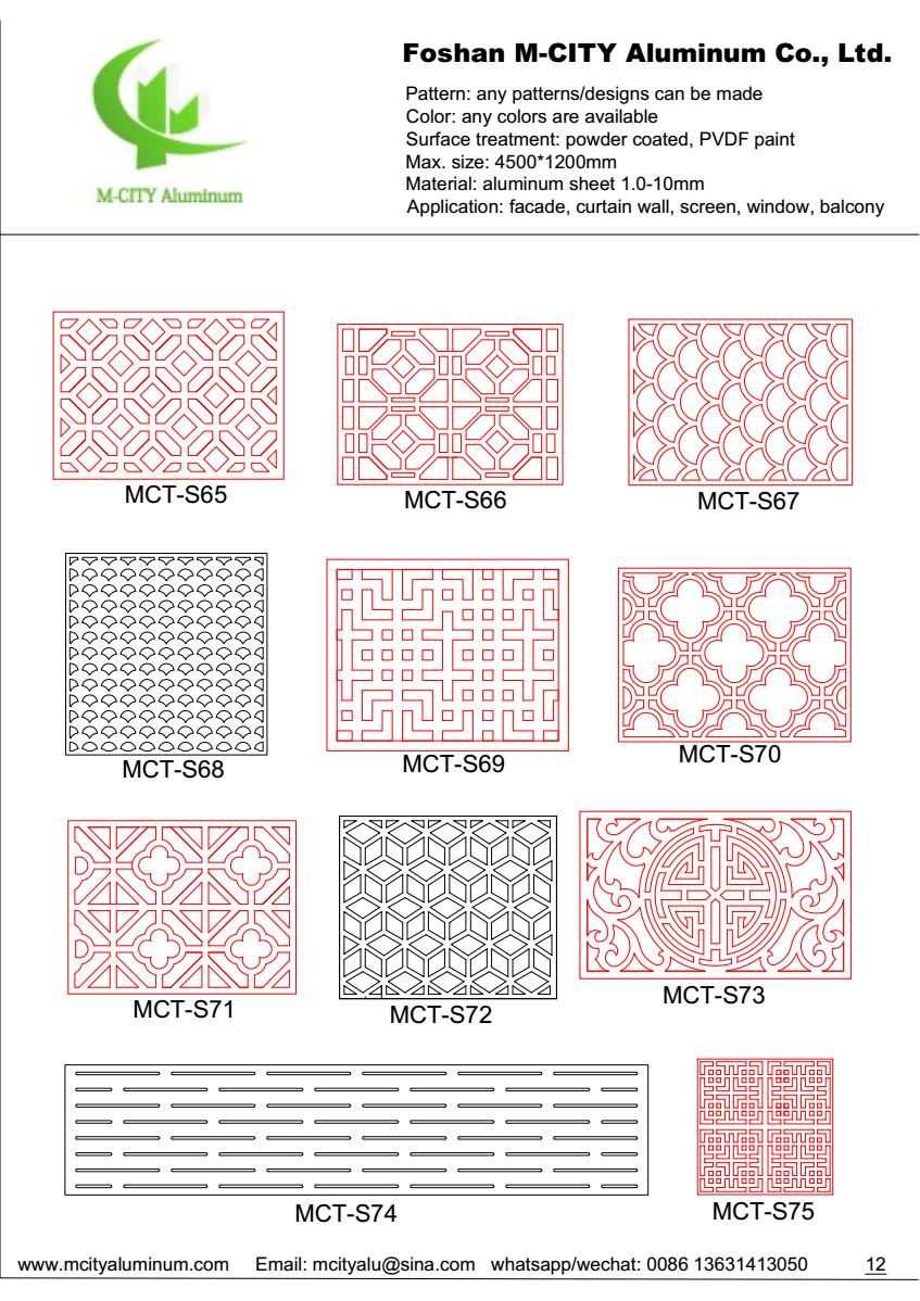 Aluminum CNC perforated carved panel Metal aluminum cladding panel ...