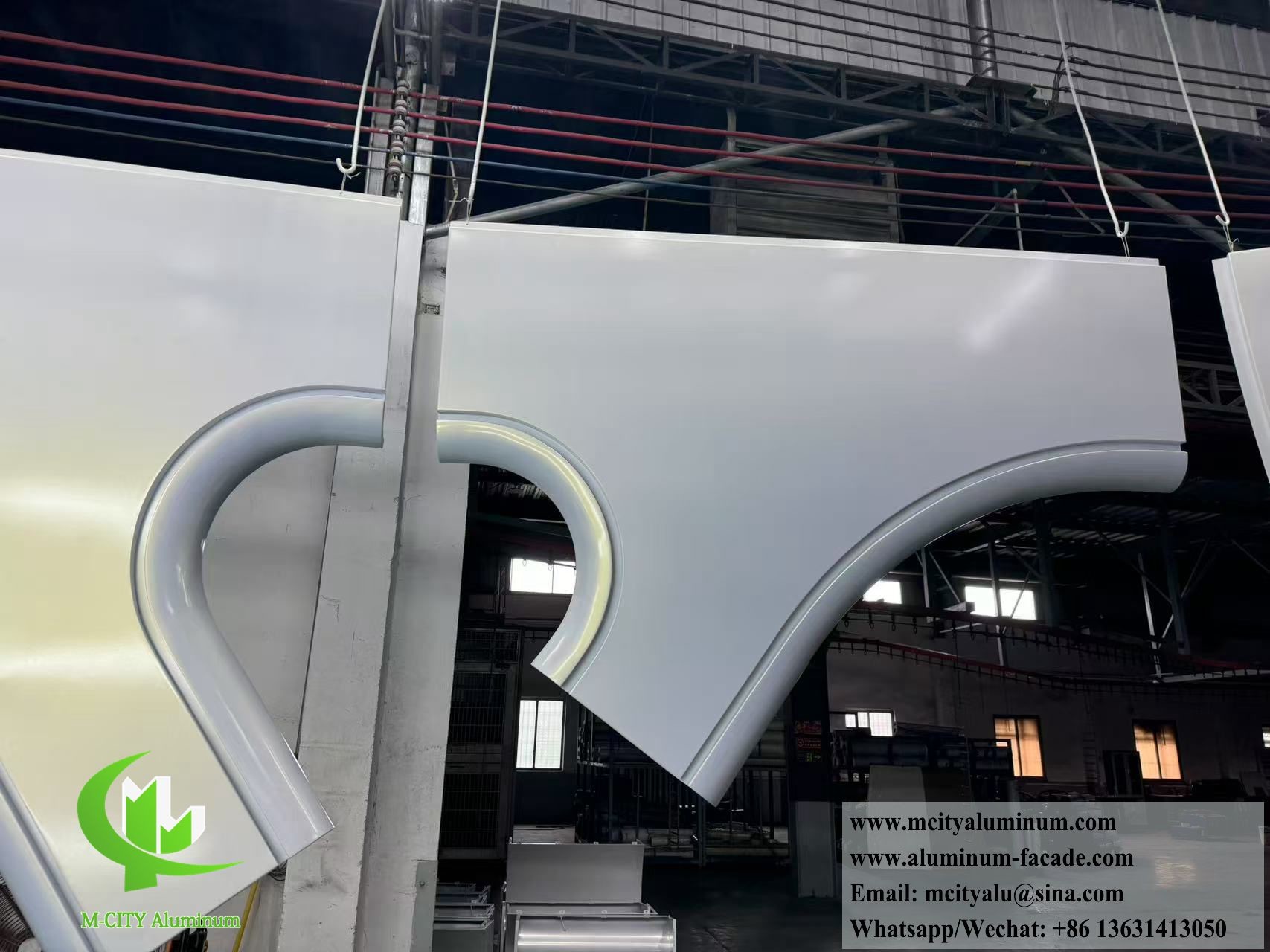 Hyperbolic solid aluminium cladding double curved metal facades