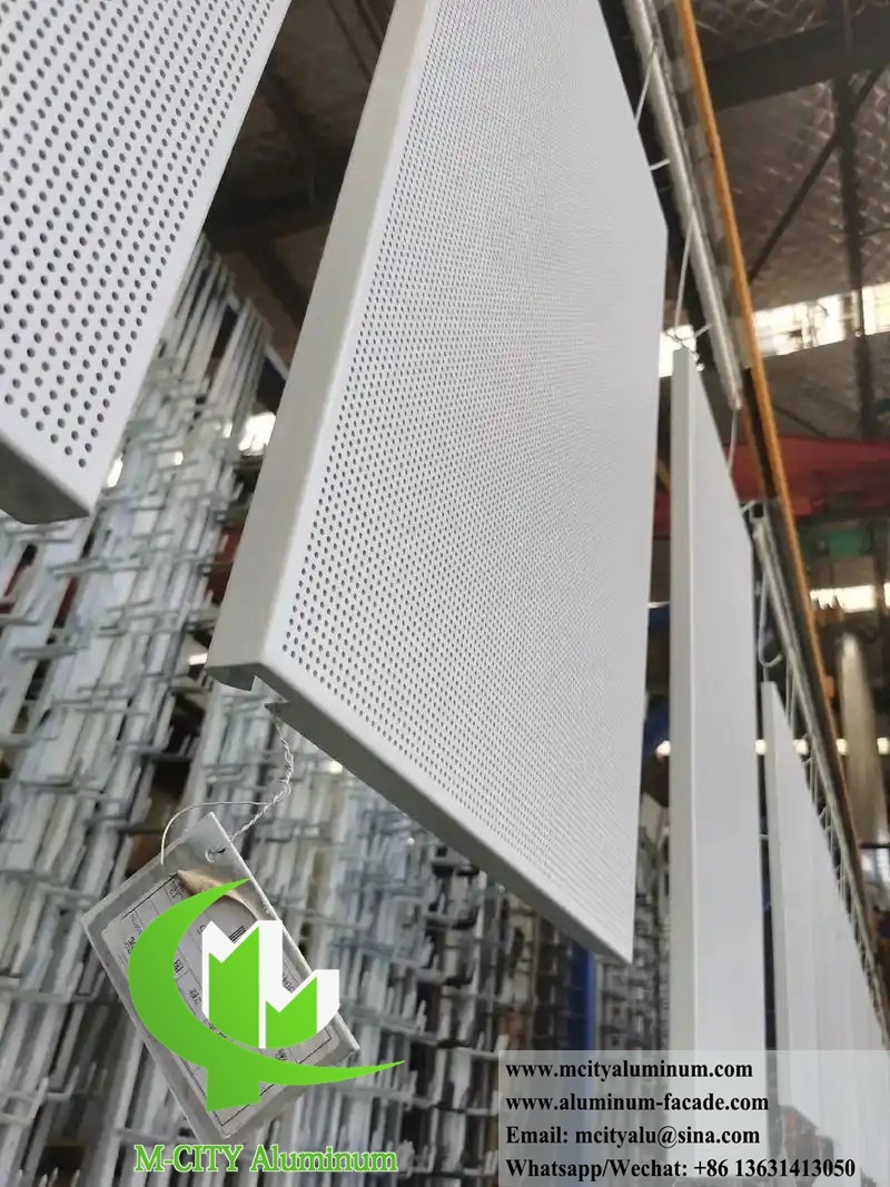 Architectural Metal Screen With Perforation Pattern Pvdf Coating