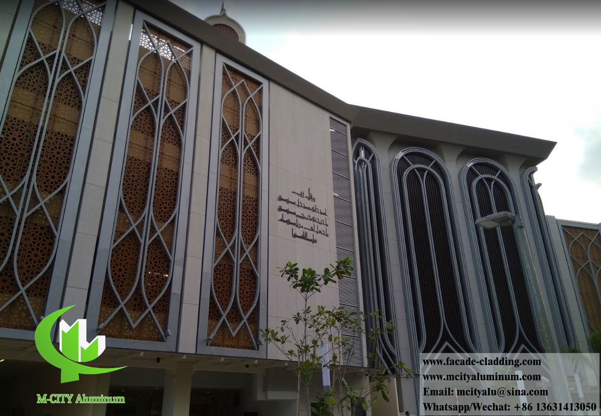 Islamic Architectural aluminum facade laser cut for muslim mosque wall ...