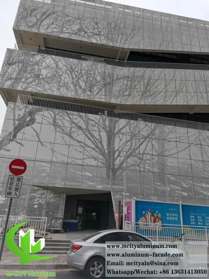 Perforated Curved Metal Facades Aluminum Cladding System PVDF Coating