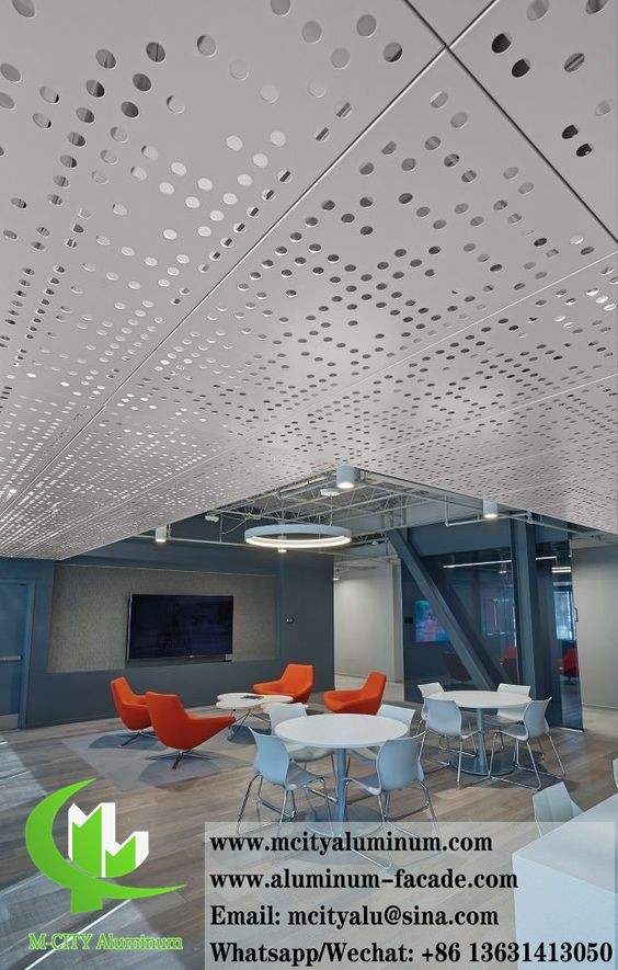 Perforated Aluminum Ceiling Panel with LED Lighting