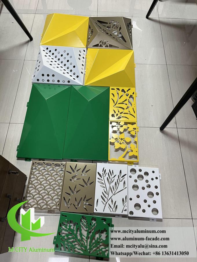 Exterior Facade Cladding Metal Sheet 3D Design Perforation Pattern PVDF ...