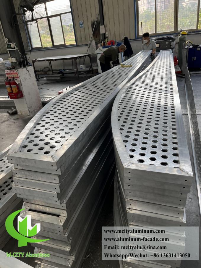 Aluminum Fins With Perforated Sheet Exterior Sun Shading Decoration