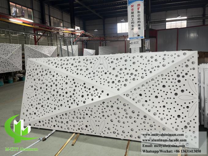 Exterior Facade Cladding Metal Sheet 3D Design Perforation Pattern PVDF ...