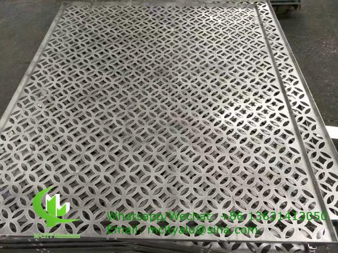 Powder coated 3mm aluminum perforated screen with custom patterns