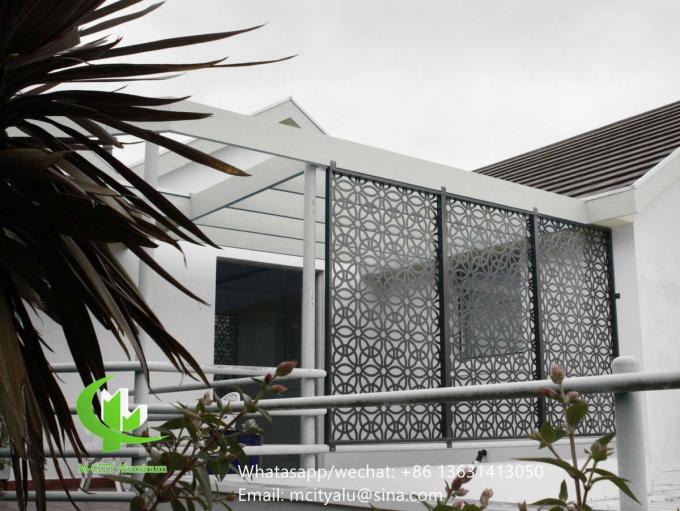 Powder coated 3mm aluminum perforated screen with custom patterns