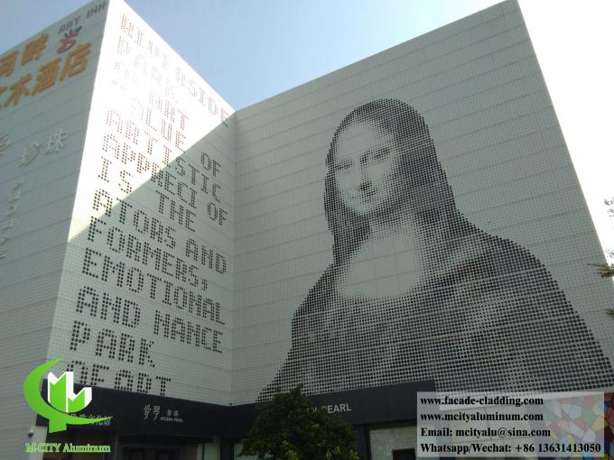 Triangle shape Perforated metal cladding aluminium facades for building ...