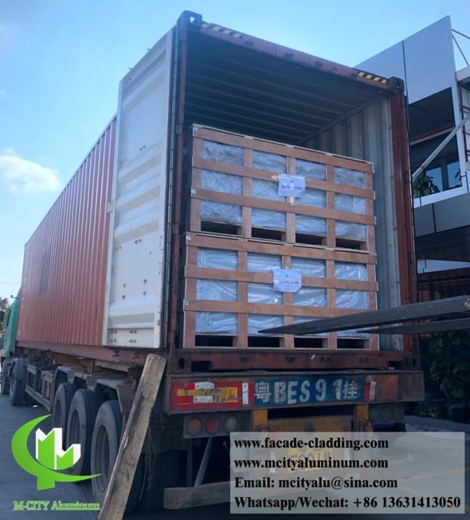 Triangle shape Perforated metal cladding aluminium facades for building ...